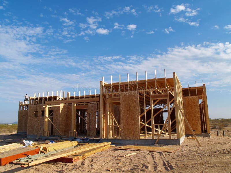 Construction Site With Building - Horizontal Stock Photo - Image of ...