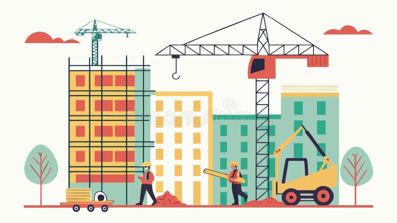 Construction Site, Building in Progress Vector Design Generative AI ...