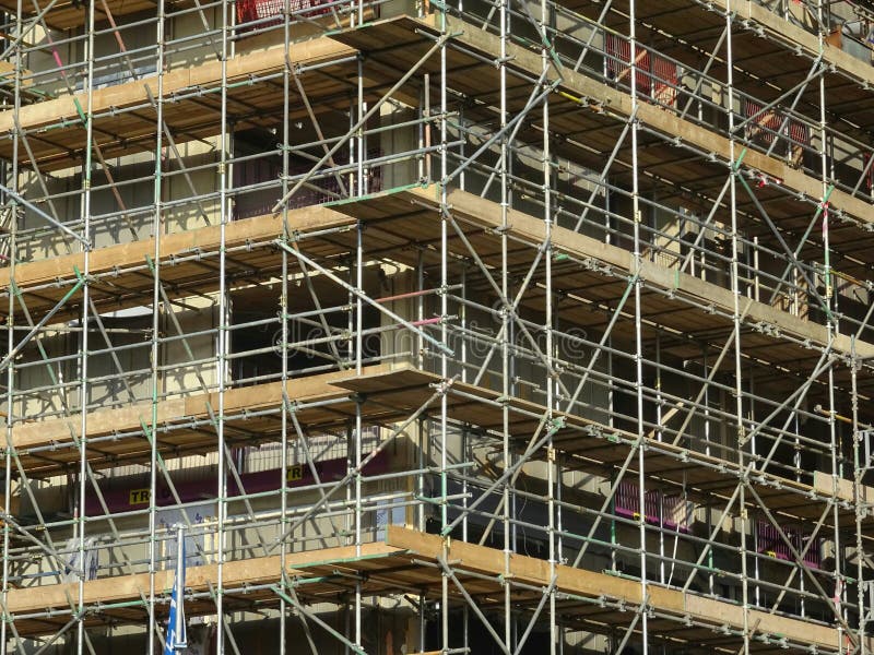 Construction Site Building Scaffolding Editorial Stock Image - Image of ...