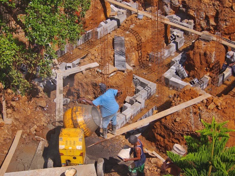 Construction Site - Building Up the Basement Floor Editorial ...