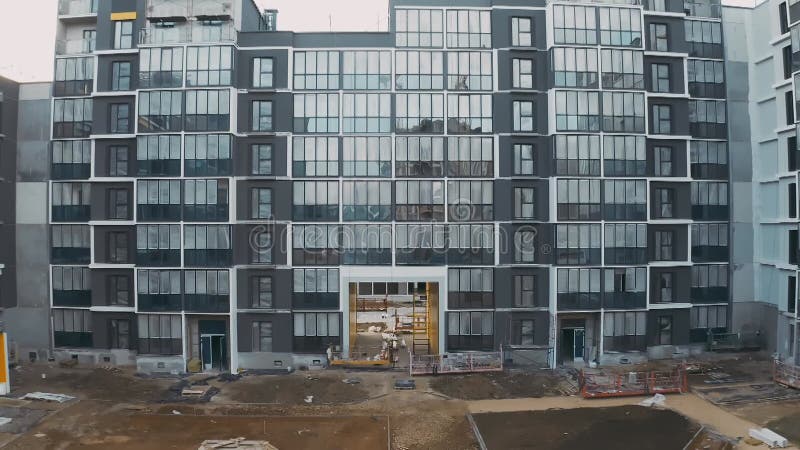 Construction Site, Building Work Process Modern an Apartment Panel ...