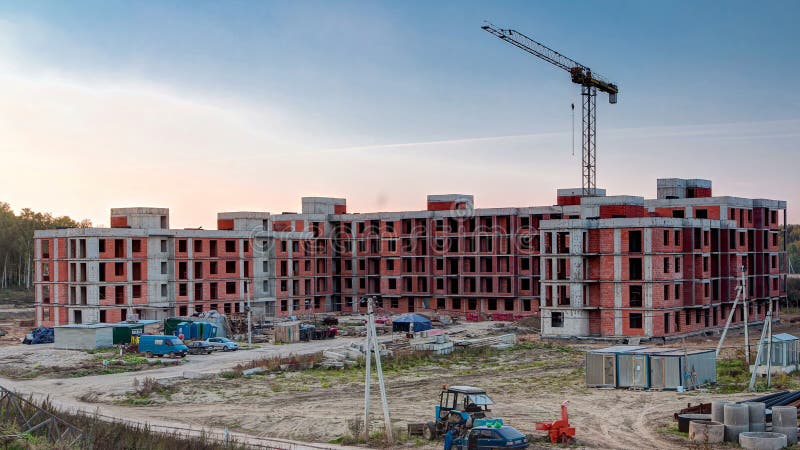 Construction Site with Buildings Under Construction and Multi-storey ...