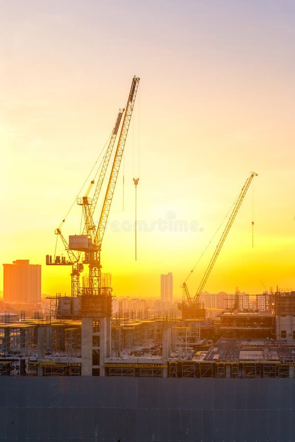 Construction Site Busy Operate in Beginning of Building Stock Photo ...
