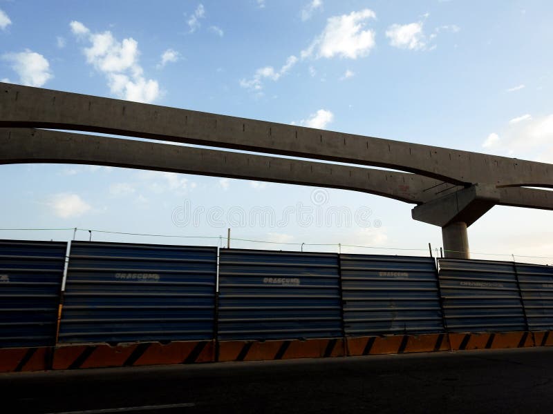 A Construction Site of Cairo Monorail Which is a Two-line Monorail Over ...
