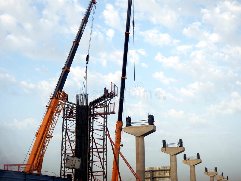 A Construction Site of Cairo Monorail Which is a Two-line Monorail Over ...