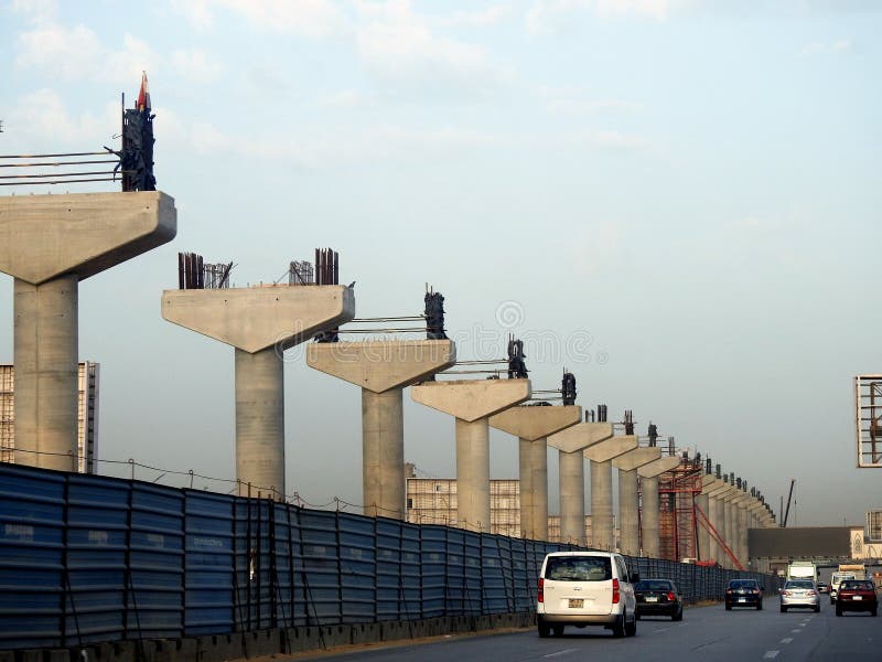 A Construction Site of Cairo Monorail Which is a Two-line Monorail Over ...