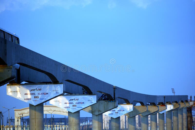 A Construction Site of Cairo Monorail Which is a Two-line Monorail Over ...