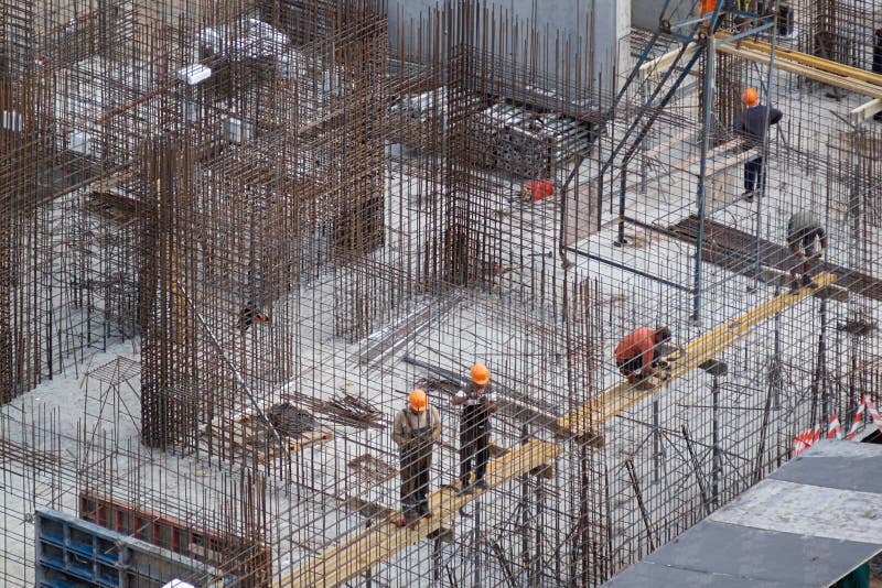 Construction Site with Cast-in-place Reinforced Concrete Structures ...