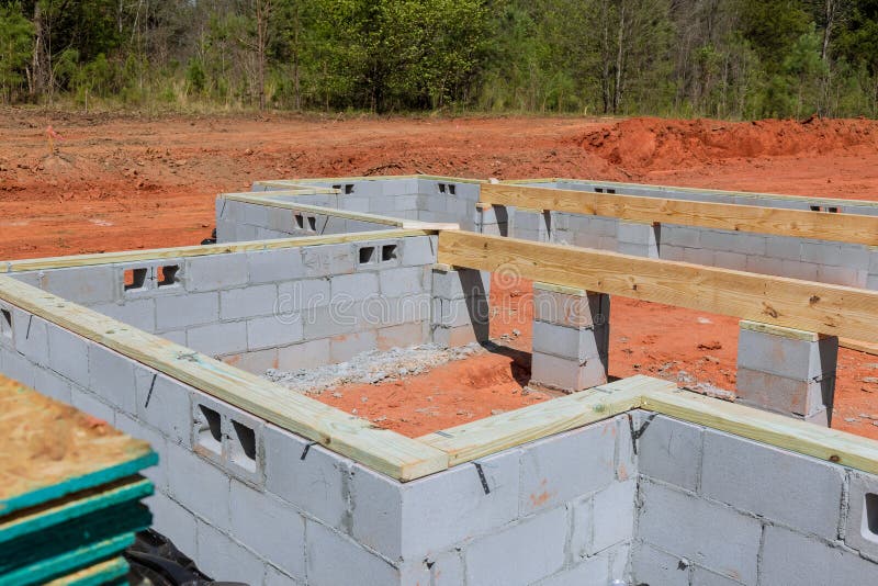 The Construction Site with Cement Blocks that Will Be Used for Walls ...