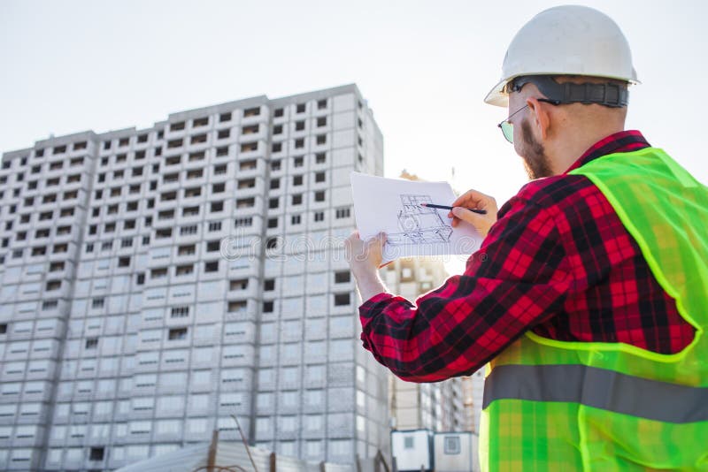 Construction Site Check Drawing and Business Workflow of New Building ...