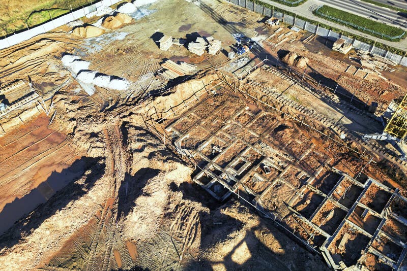Construction Site in the City. Foundation Pit for the Construction of ...