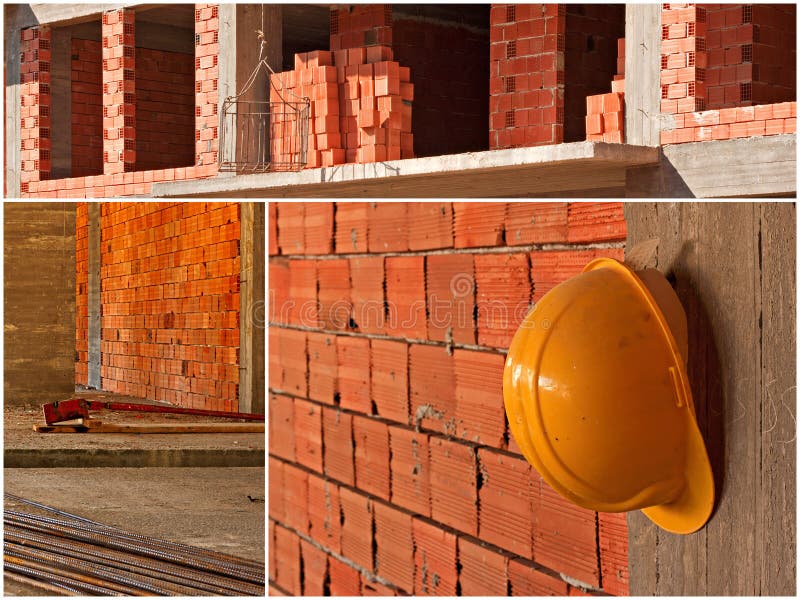 Construction site collage stock image. Image of collage - 44381965
