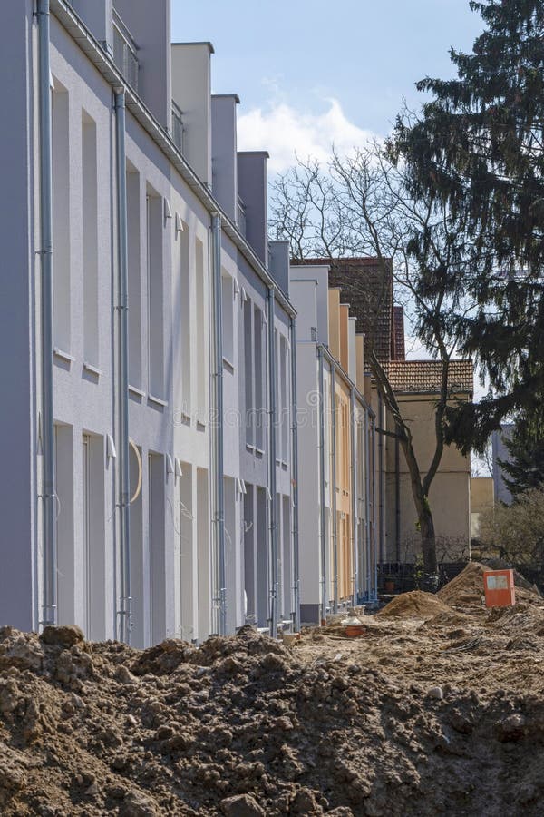 Construction Site with almost Completed Modern Row Houses Stock Image ...