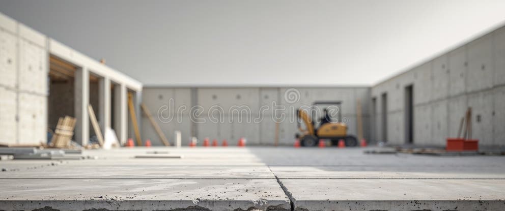 Construction Site Concrete Base Shows Progress in Building Phase Stock ...