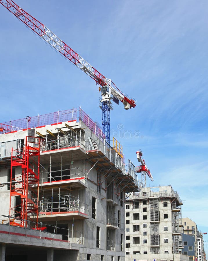 Construction Site of a Concrete Building Stock Image - Image of ...