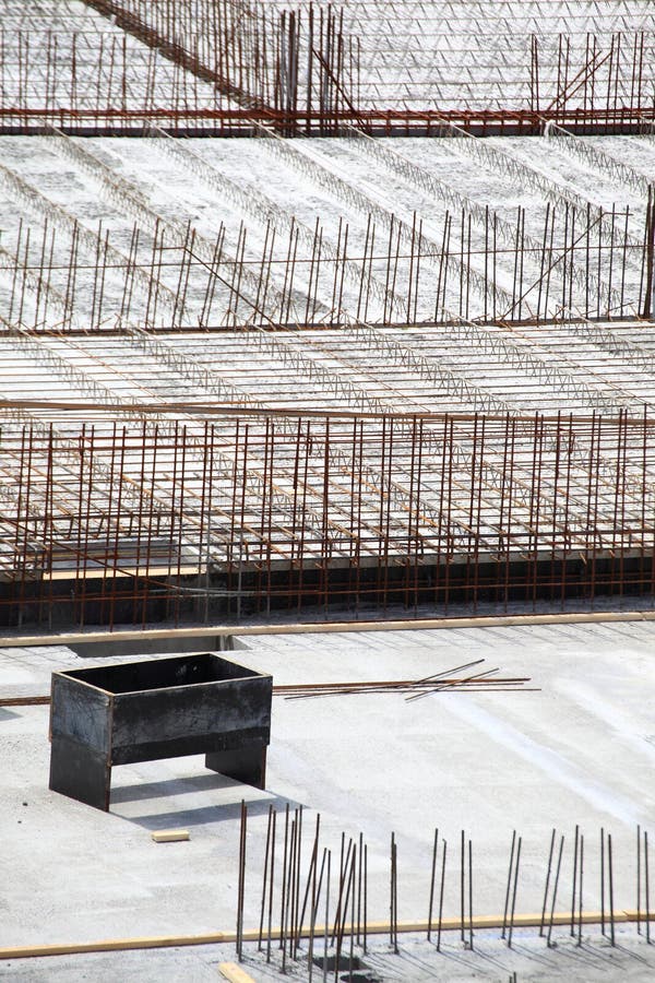 Construction Site Concrete Steel Stock Photo - Image of blur, block ...