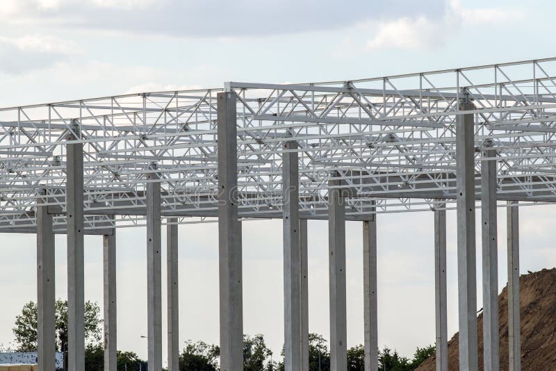 Construction Site Concrete and Steel Structures Stock Photo - Image of ...