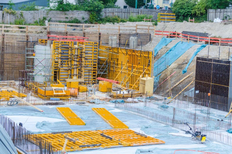Construction Site, Concrete Work Stock Photo - Image of mover ...