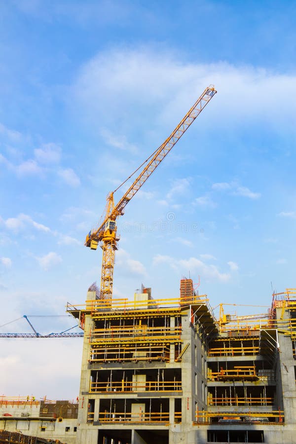 Construction of a Modern High-rise Buildings Stock Photo - Image of ...