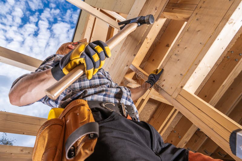 Construction Site Contractor Worker Stock Photo - Image of rebuilding ...
