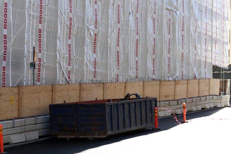 Construction Site of Cramo Covered with Plastic Wraps in Helsinki ...