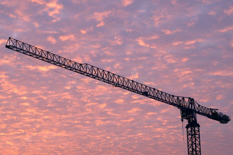 Crane Sunset Building Construction Site Tower Cityscape Stock Photo ...