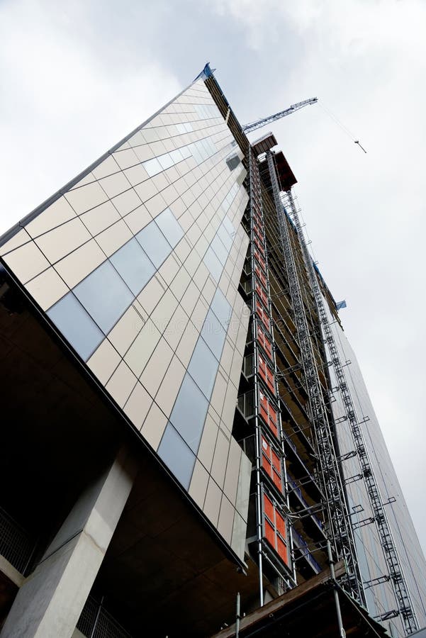Construction Site with Crane on Sky Background Stock Photo - Image of ...