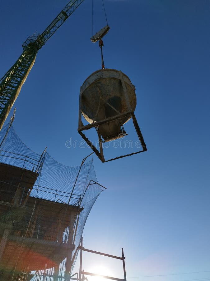Construction Site Crane Working Stock Image - Image of crane, working ...