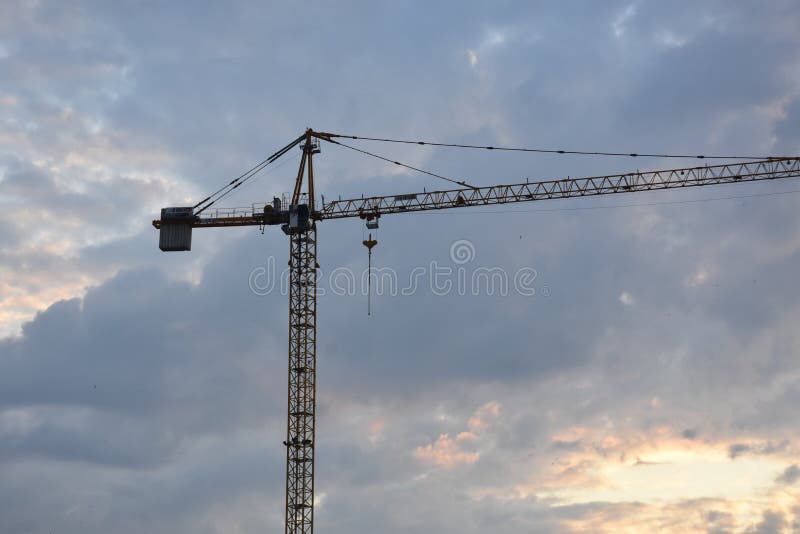 Construction Site with Cranes Stock Image - Image of drum, built: 100438691