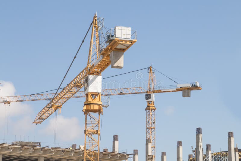 Construction Site Cranes stock image. Image of build - 88778215