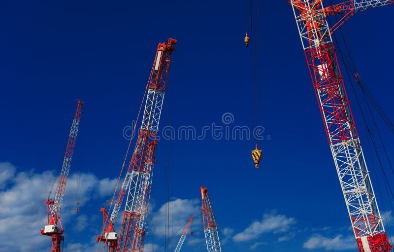 Construction site cranes stock image. Image of equipment - 110216837
