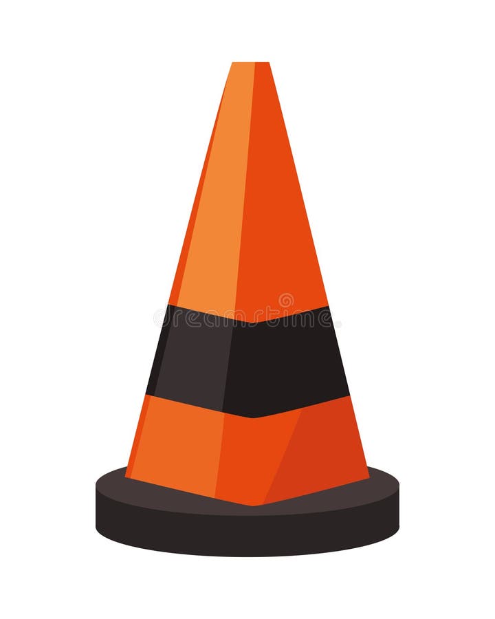 Construction Site Danger Orange Cone, Warning Sign Stock Vector ...