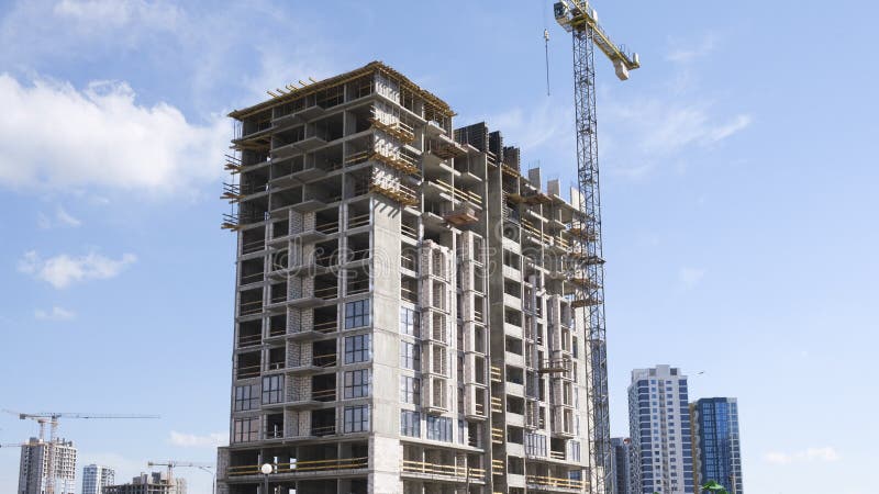 Daytime, Surveyor Inside Large Building Site Stock Photo - Image of ...