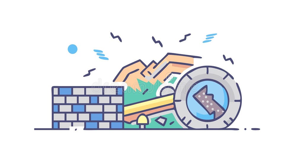 Construction Site or Demolition Progress, Vector Design Generative AI ...