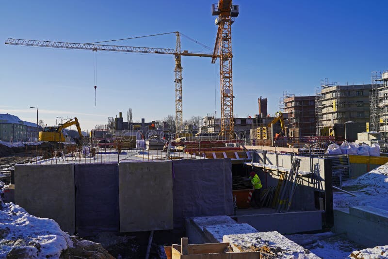 On the Construction Site during the Development of a New Residen Stock ...