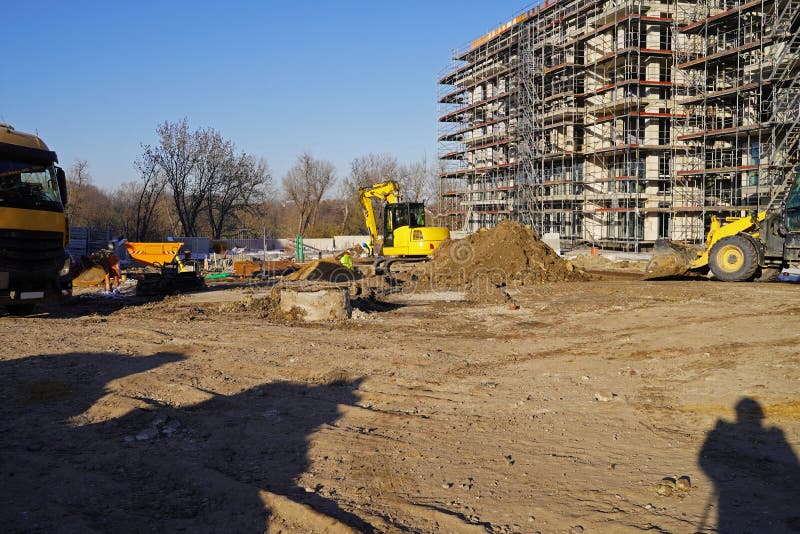 On the Construction Site during the Development of a New Residen Stock ...