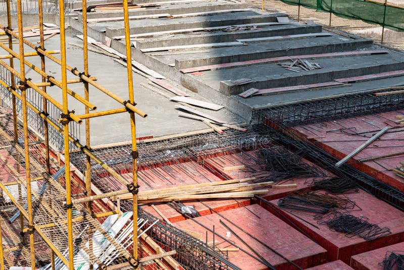 Construction Site Doing Base Work Stock Photo - Image of concrete ...