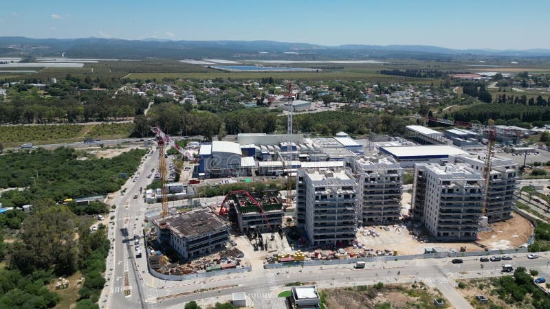 Construction Site Drone Flyover Stock Video - Video of success ...