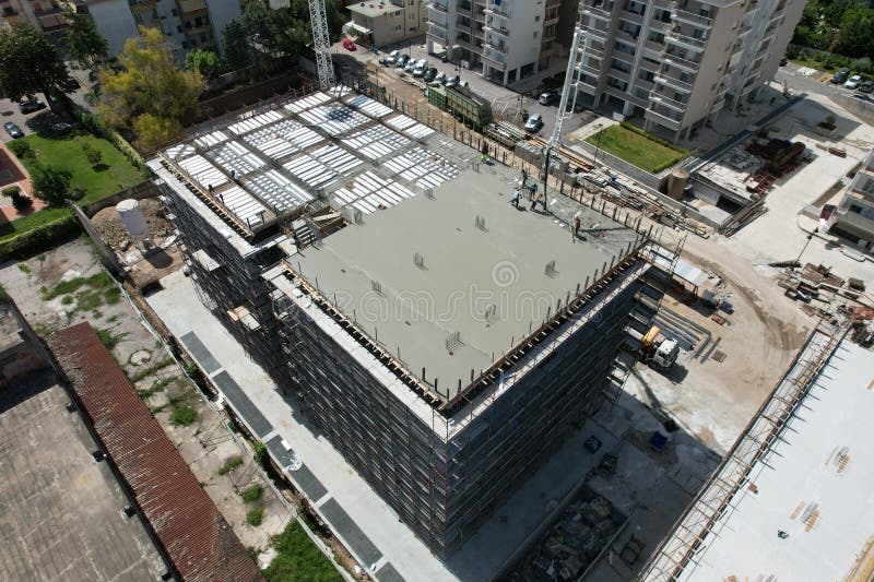 Construction Site, Drone View, Building Under Construction Stock Photo ...