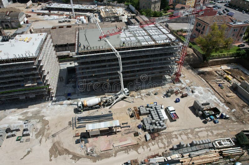 Construction Site, Drone View, Building Under Construction Stock Photo ...