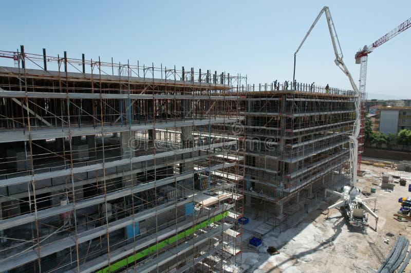 Construction Site, Drone View, Building Under Construction Stock Image ...