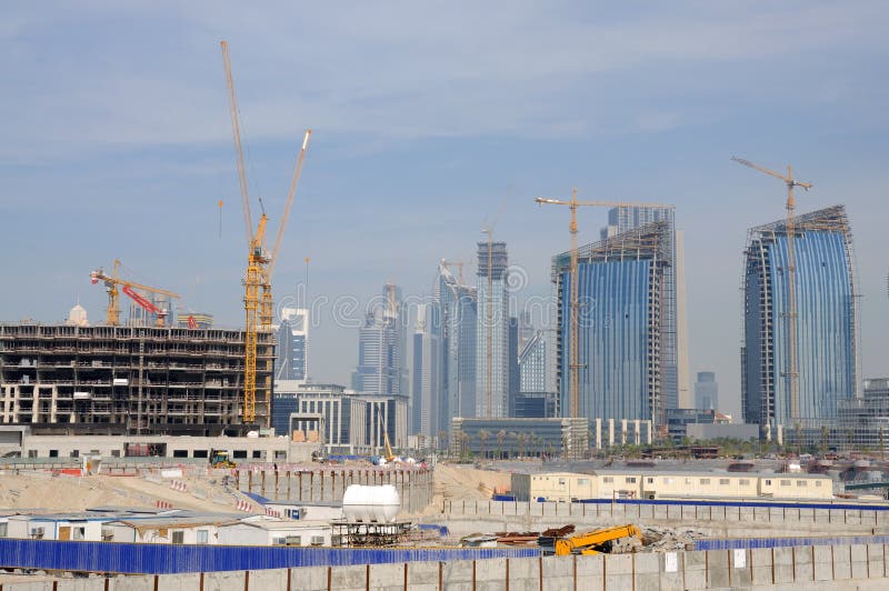 Construction site in Dubai stock photo. Image of skyscraper - 13344882