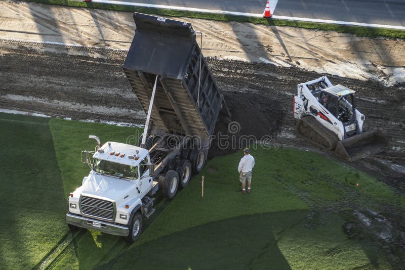 Construction Site Dump Truck Editorial Image - Image of load, next ...