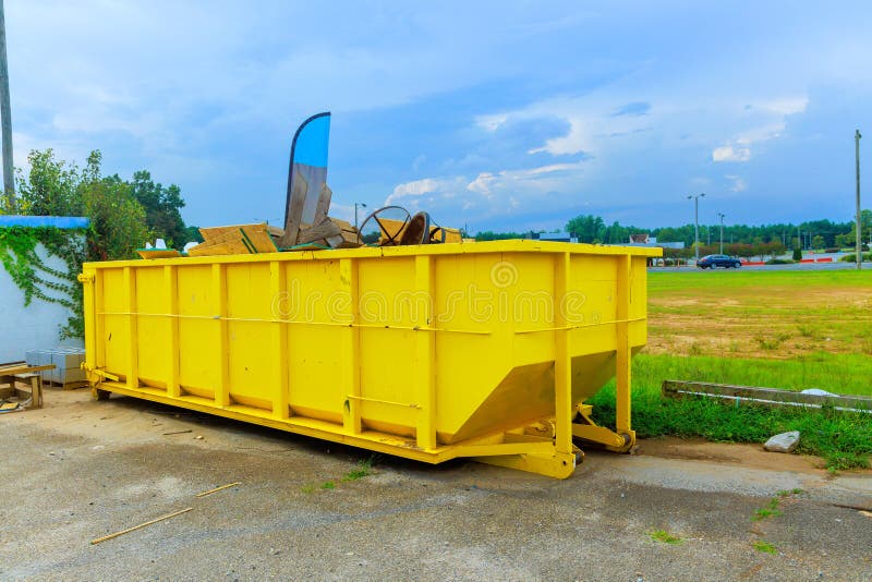 Construction Site Dumpsters of Metal Containers for a Collection of ...