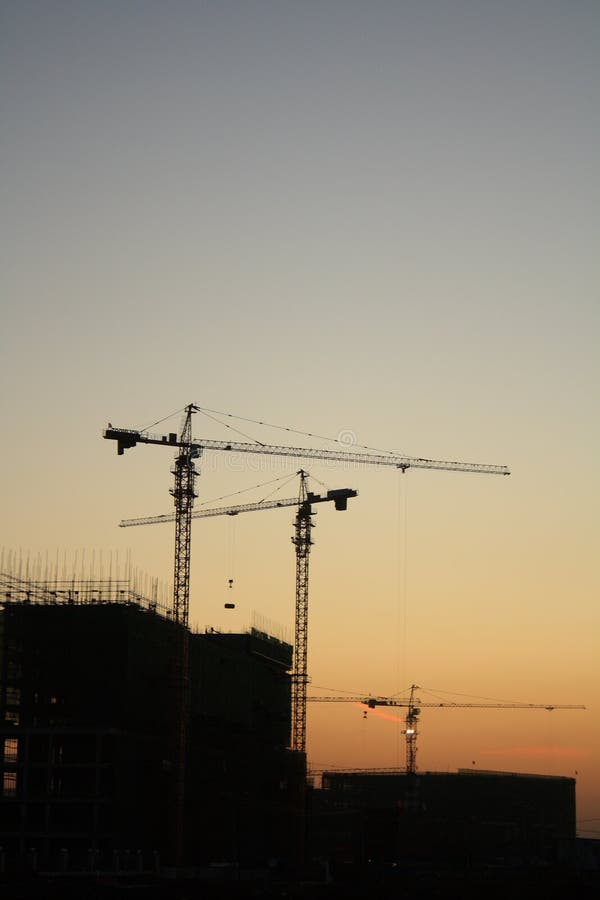 Construction site at dusk stock photo. Image of growth - 45953106