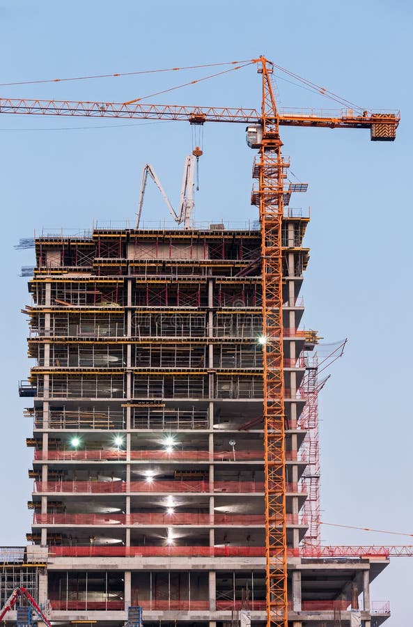 Construction site at dusk stock photo. Image of dusk - 42105144
