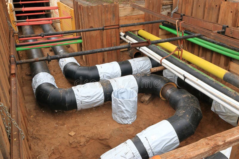 Construction Site, Civil Engineering, Pipe Laying Stock Image - Image ...