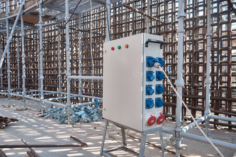 Construction Site Electrical Panel Stock Image - Image of switchboard ...
