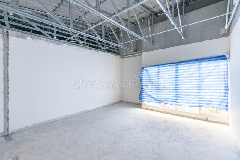 Construction Site of Empty Interior Space, Unfinished Building after ...