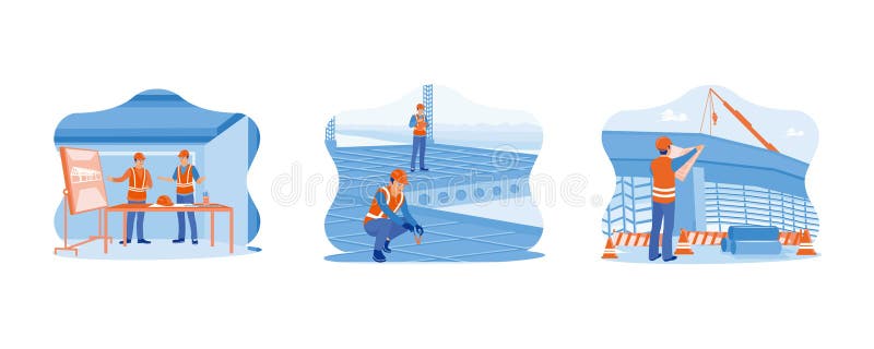 Construction Site Engineer Concept. Two Civil Engineers Work Together ...